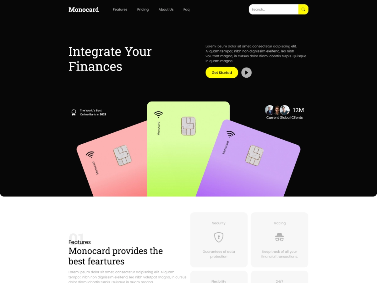 Monocard Template - Grigora
